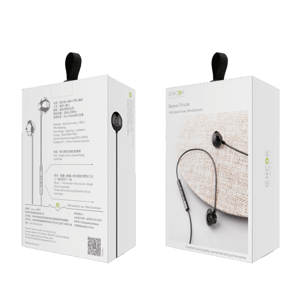 Baseus Encok H06 lateral in-ear Wired Earphone Black - Healthymachines.lk